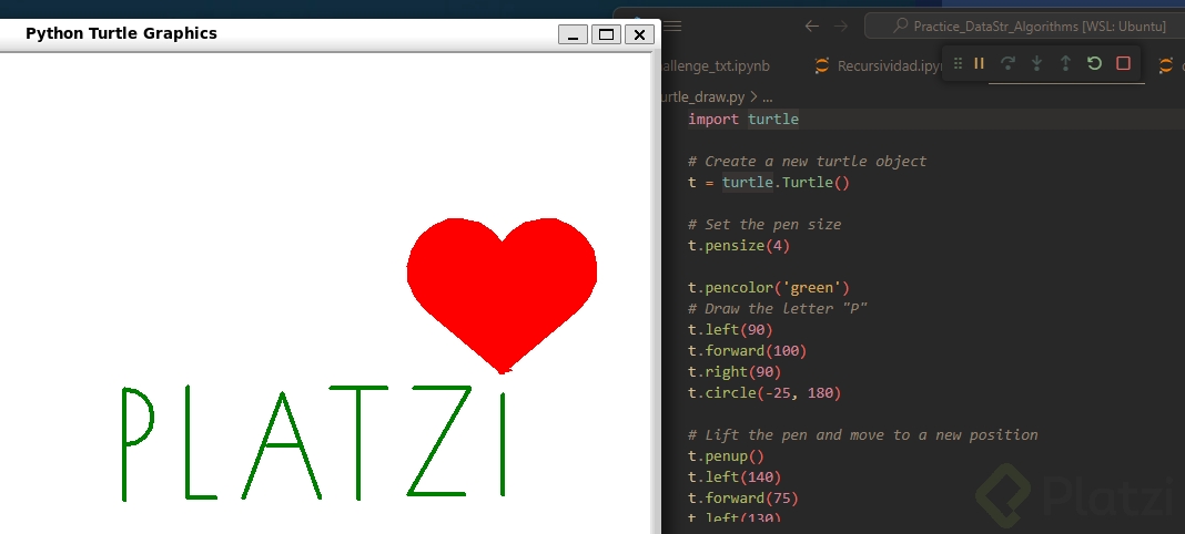 Platzi con la Librería Turtle en Python